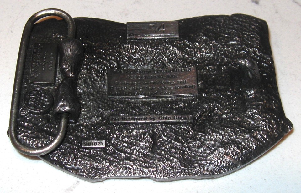 Vintage 1991 Alaskan Bow Hunters Assoc. Limited Edition #34 Pewter Belt ...