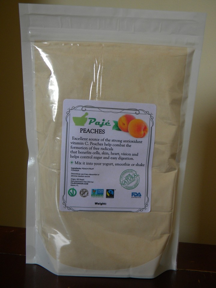 PEACHES PEACH freeze dried powder 8oz 16oz 1lb 32oz 2lb 4lb 55LB PAJE ...