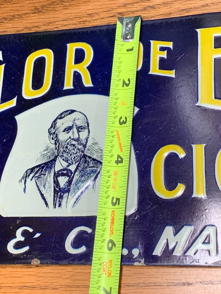 EARLY 1900's (La Flor De Erb Cigars) TOC/TIN OVER CARDBOARD ADVERTISING ...