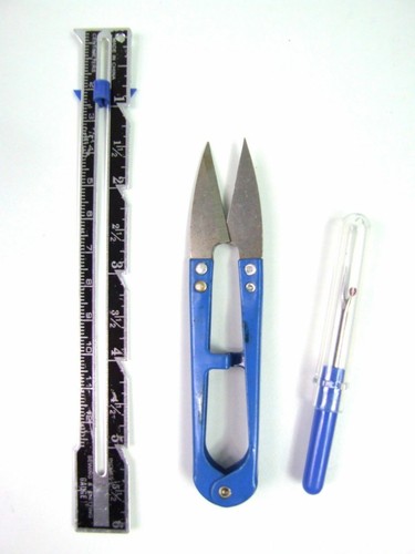 Sewing Set 3 PCs Sewing Tool Seam Ripper Stitch Scissor Gauge ...