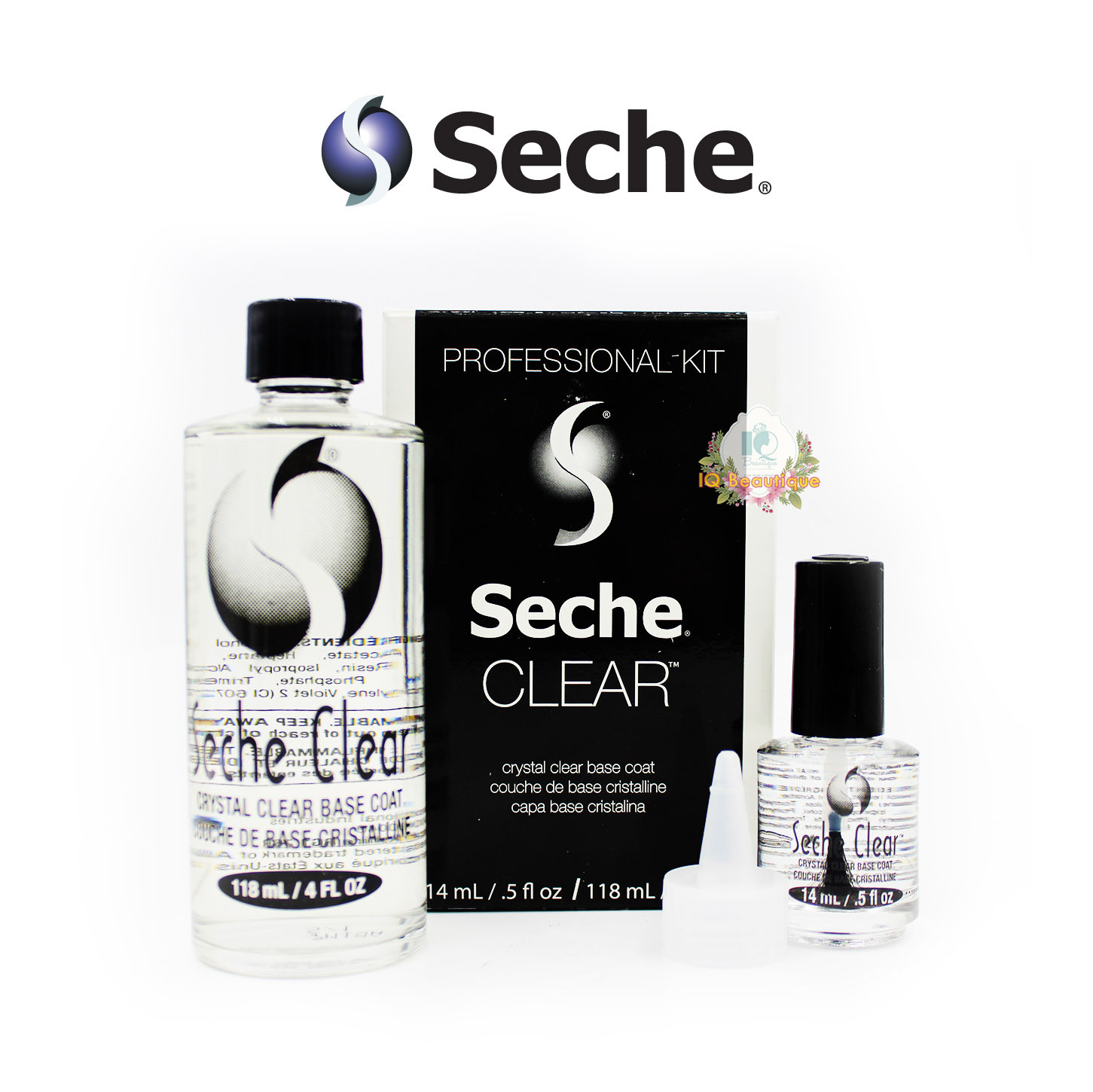 Seche CLEAR Base Coat Nail Polish REFILL KIT 4oz + 1 FREE 0.5oz | eBay