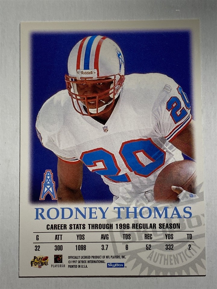 RODNEY THOMAS oilers 1997 Skybox Autographics AUTO Autograph RC (U5) | eBay