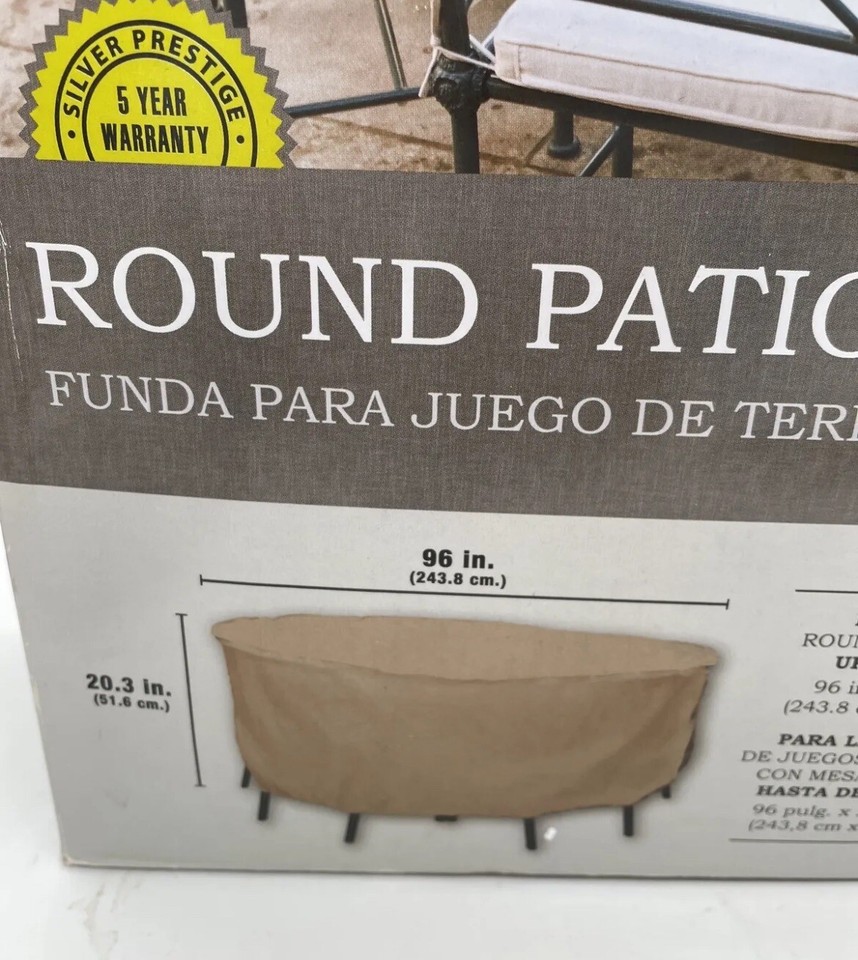 BACKYARD BASICS round patio set cover back yard basics up to 96 inches | eBay