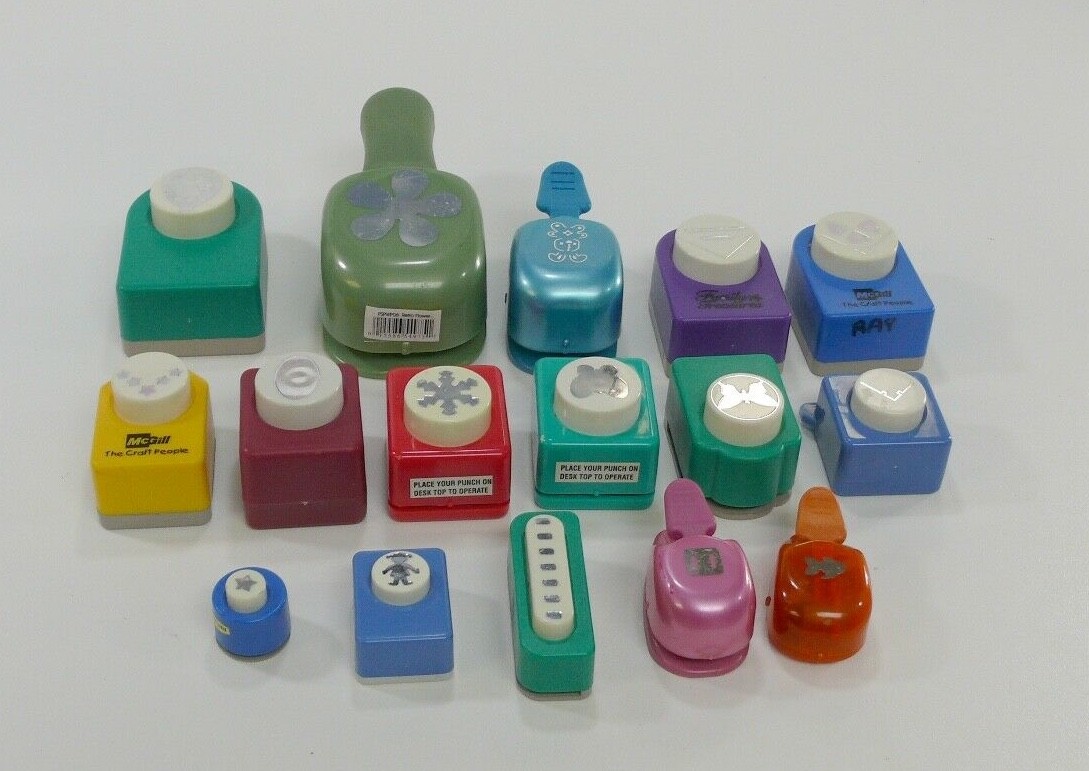 Huge Lot of 16 Paper Punch corners shapes carl mcgill paper shapers ...
