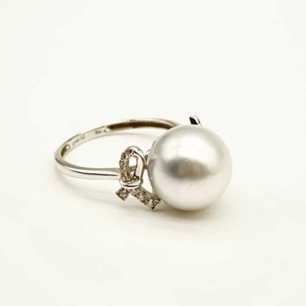 11.5mm White South Sea Pearl Ring 14K White Gold | eBay