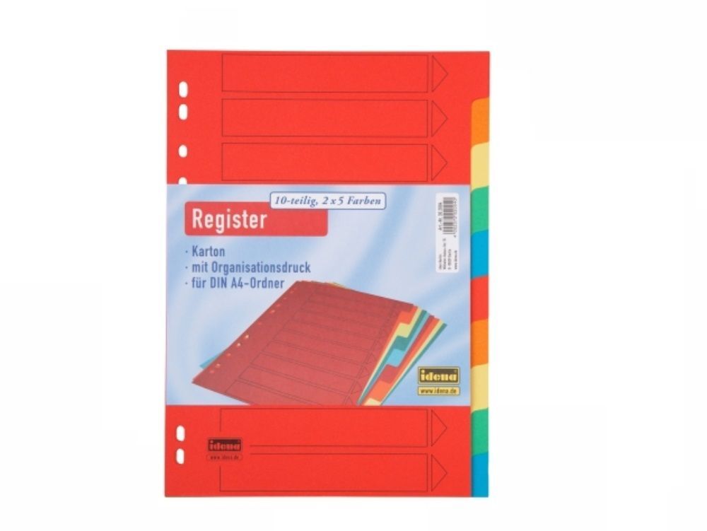 2x Ordnerregister für A4 Ordner Karton Register je 10 Teile in 2 x 5 ...