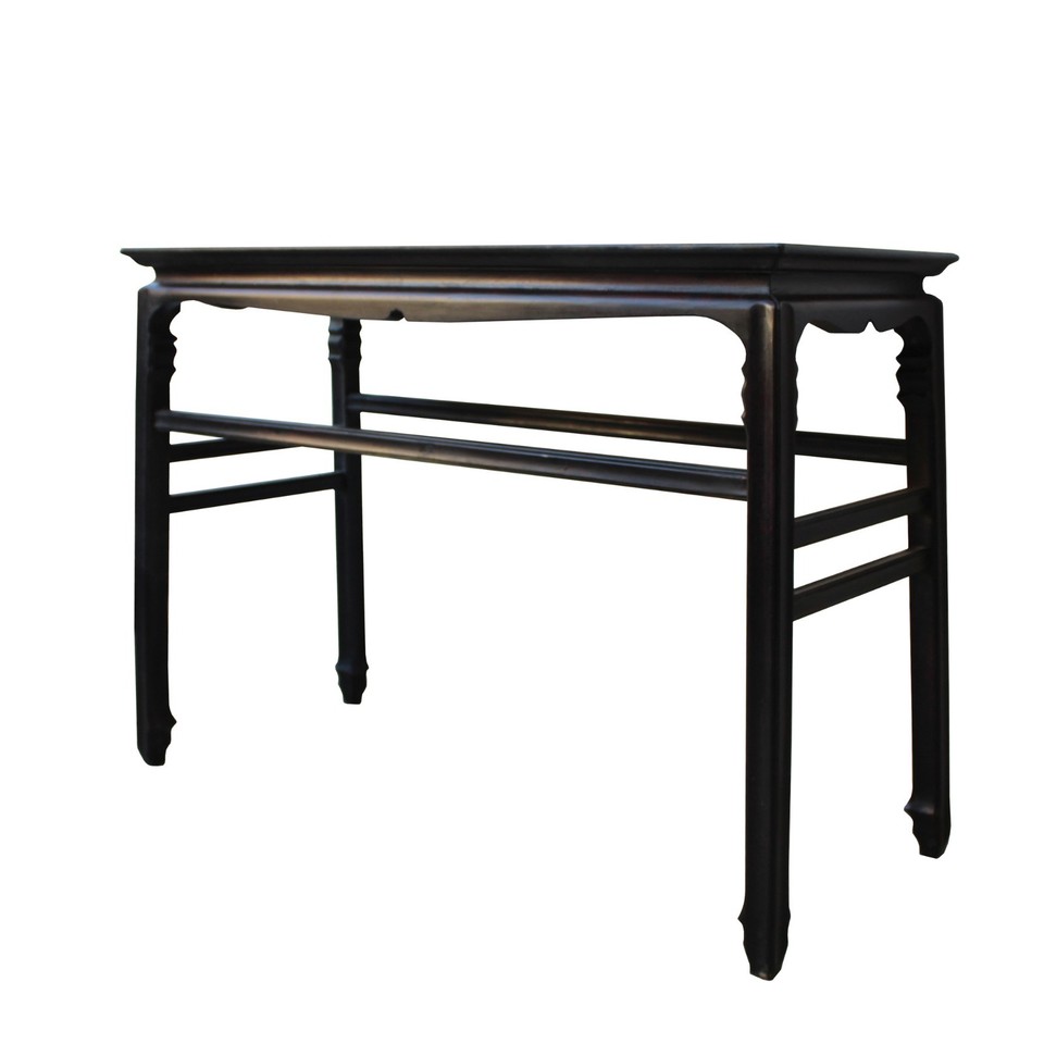 Chinese Dark Brown Huali Rosewood Ming Style Apron Side Altar Table ...