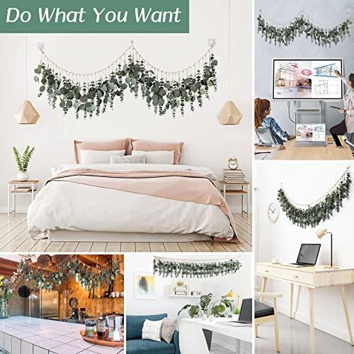 SHEEYEE Eucalyptus Wall Decor, Long Hanging Artificial Eucalyptus ...