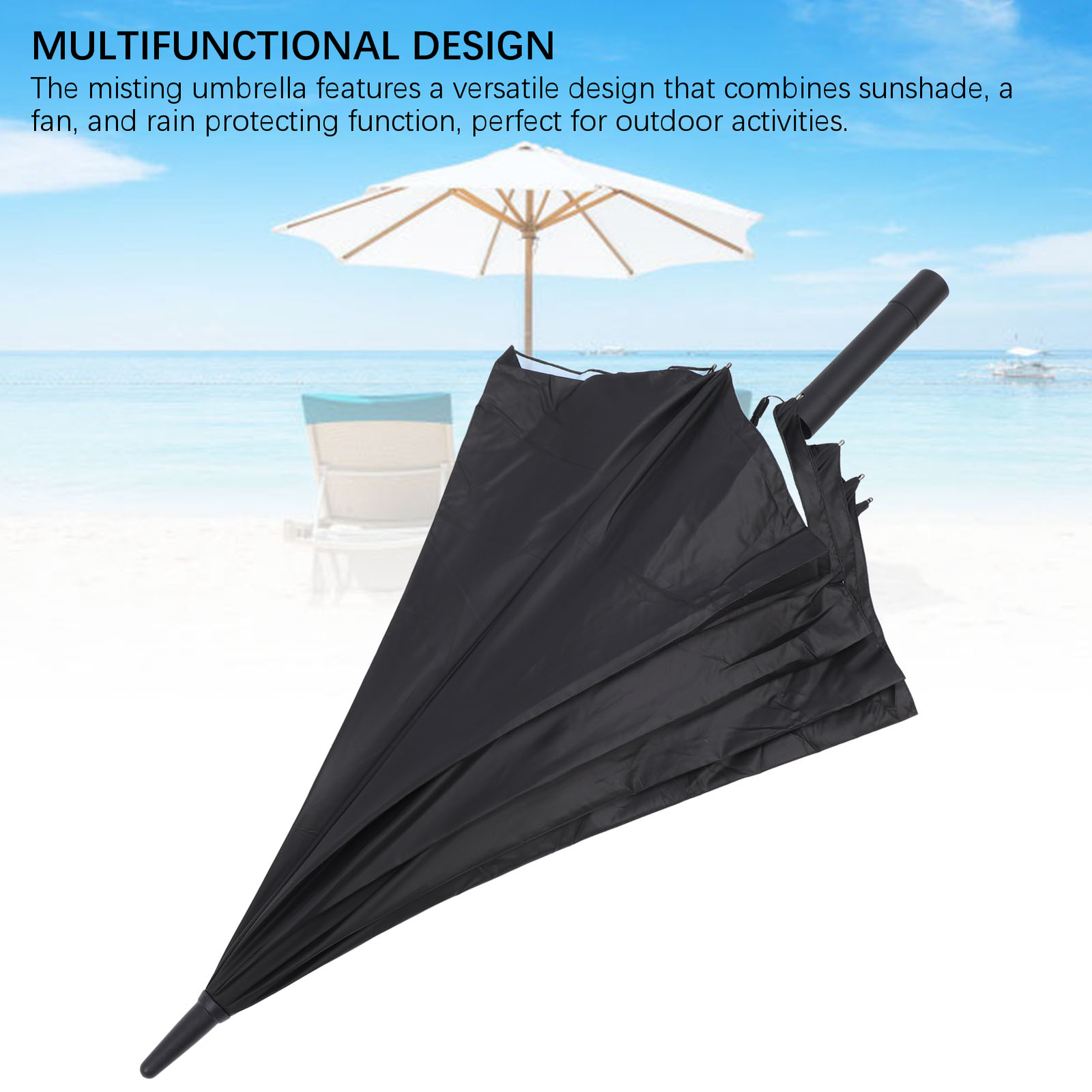 Misting Umbrella with Fan Cooling Fan Sun Umbrellas for Sun Protection ...