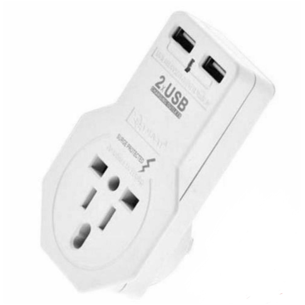 Sansai Universal Travel Adapter/2 USB Charger Ports Au Plug/USA/UK/Asia ...