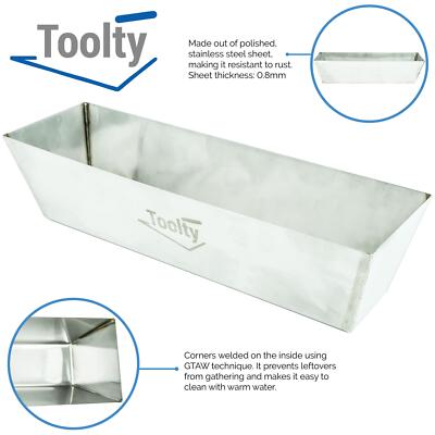 Toolty Stainless Steel Mud Pan Mixing Plastering Plasterers Drywall ...