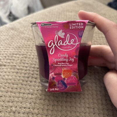 NEW GLADE CANDY SPRINKLING JOY BERRIES POMEGRANATE SUGAR CANDLE 3.4 OZ ...