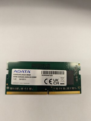 ADATA 4GB DDR4 3200MHz 4Gx4 SO-DIMM 260-Pin DRAM Memory AD4S3200J4G22 ...