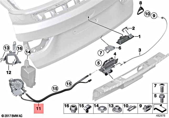 Genuine BMW F31 F34 F36 316d 316i 318d Trunk Lid Power Lock Drive ...