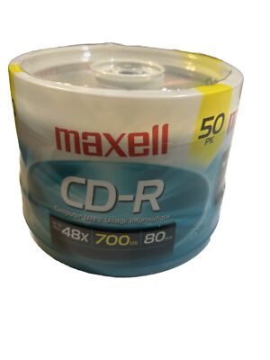New Maxell Disc CD-R 48X 50 PK Spindle Blank Media 80Min 700MB New Seal ...
