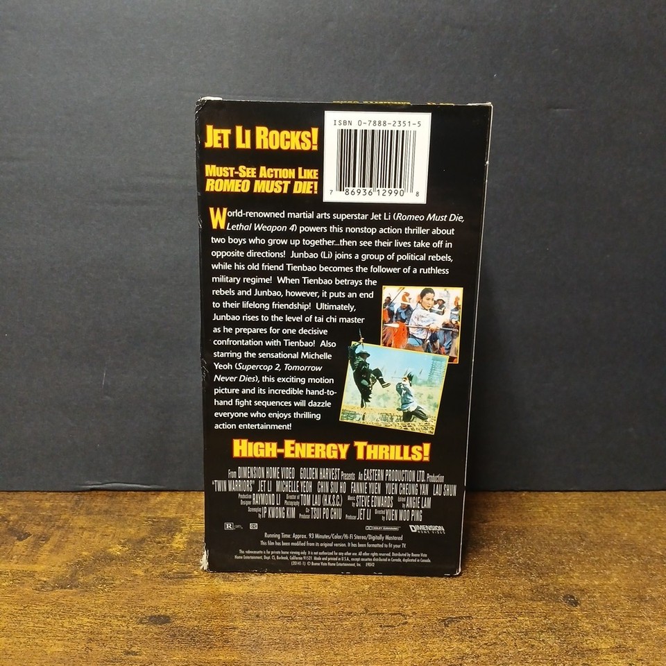 Jet Li Collection VHS, Twin Warriors, Michelle Yeoh, Martial Arts ...