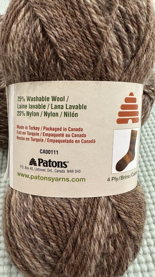 Patons Kroy Socks FX Yarn - Brown, Cowboy Colors 3 Skeins | eBay