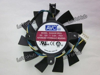 AVC DASA0815R2U Graphics card Fan DC 12V 0.60A 75x75x15mm 4wire 4-pin ...