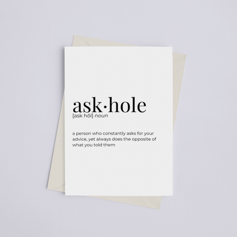 Askhole - Greeting Card/Wall Art Print 8 x 10 Wall Art Print | eBay