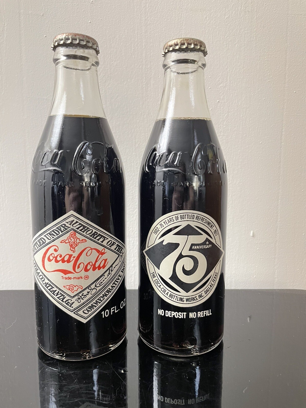 1975 Coca Cola / Coke 75th Anniversary Commemorative Bottle - Dallas TX ...