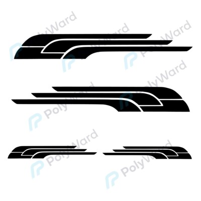 Camper Van STRIPES CURVES Graphics Stickers Decals x4 for Motorhome ...