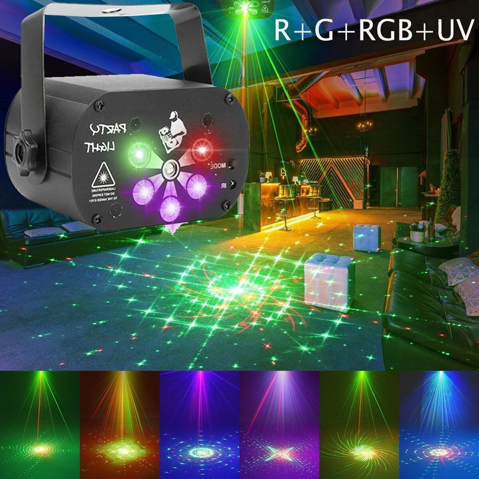 1240 Patterns RGB+UV LED Party Laser Lights Disco DJ Light Stage Show ...