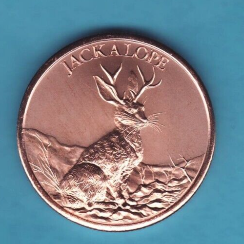 JACKALOPE Copper Round Coin 1 TROY oz. "CRYPTOZOOLOGY" Series INTAGLIO ...