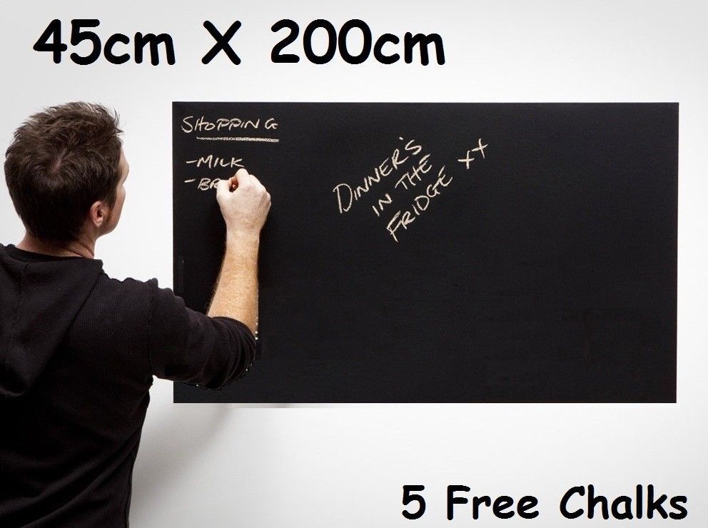 200 x 45 cm Vinyl Stick On Removable Blackboard Sticker Office School ...