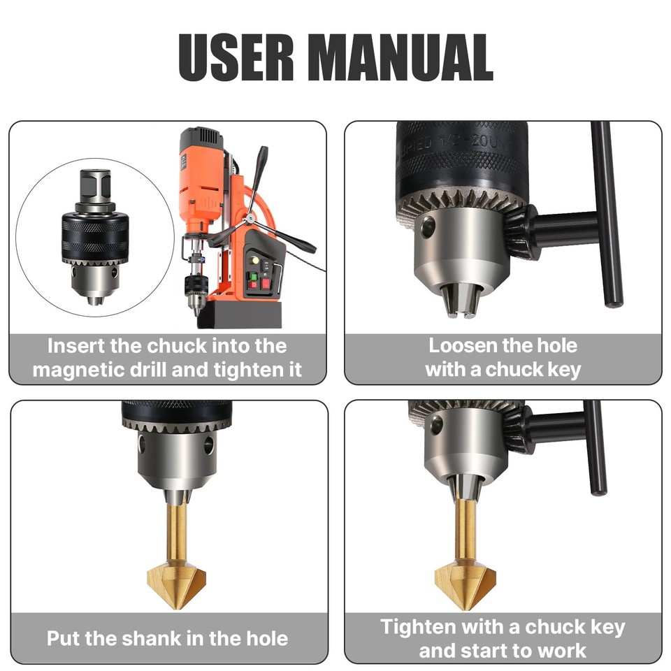 1/2''(13mm) Magnetic Drill Chuck 3/4'' Weldon Shank Magnetic Drill Tool ...