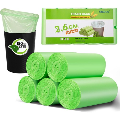 2.6 Gallon Trash bag-10 L, 180 Count Extra Strong Small Garbage Bags ...