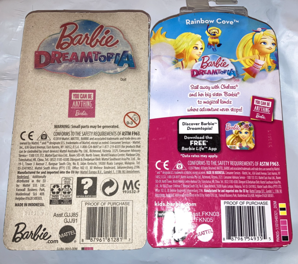 Orange Mermaid Chelsea + Green Merman Tommy Dolls Barbie Dreamtopia ...