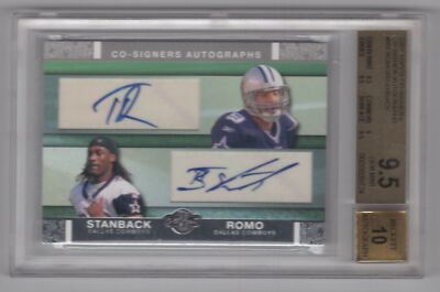 2007 Topps Co-Signers Dual Auto Tony Romo/Isaiah Stanback #CSA-RS BGS 9 ...
