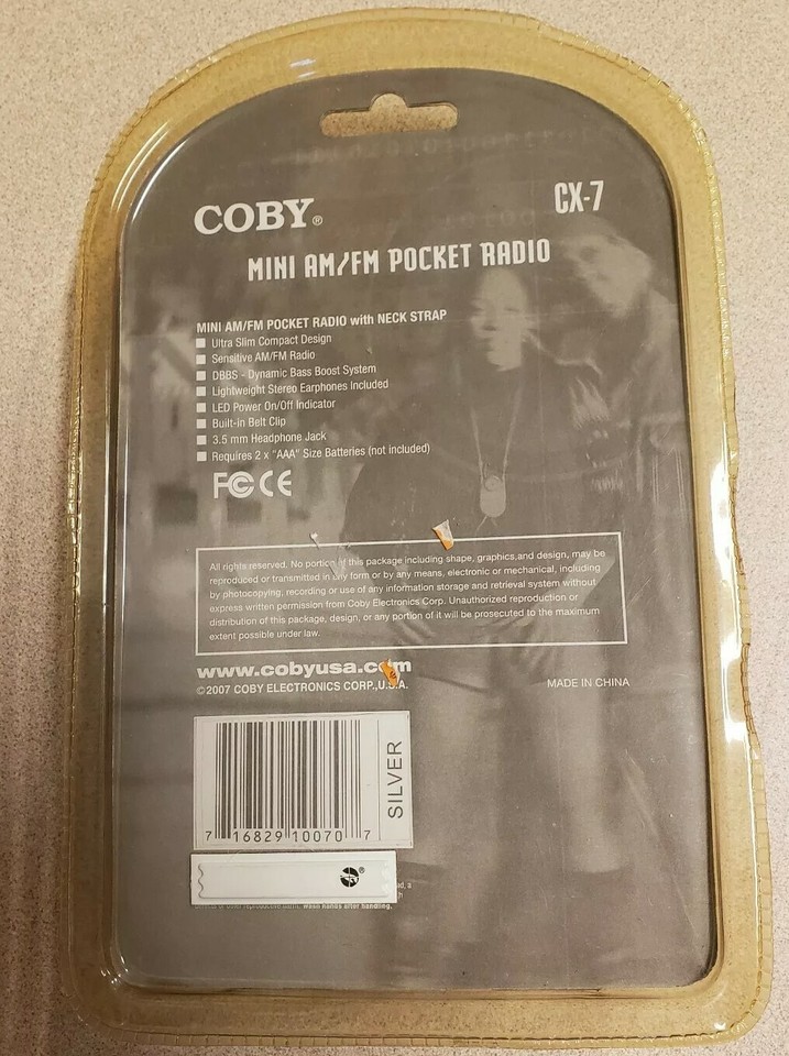 Coby Mini Portable Pocket Radio with Speaker CX-7 (silver) | eBay
