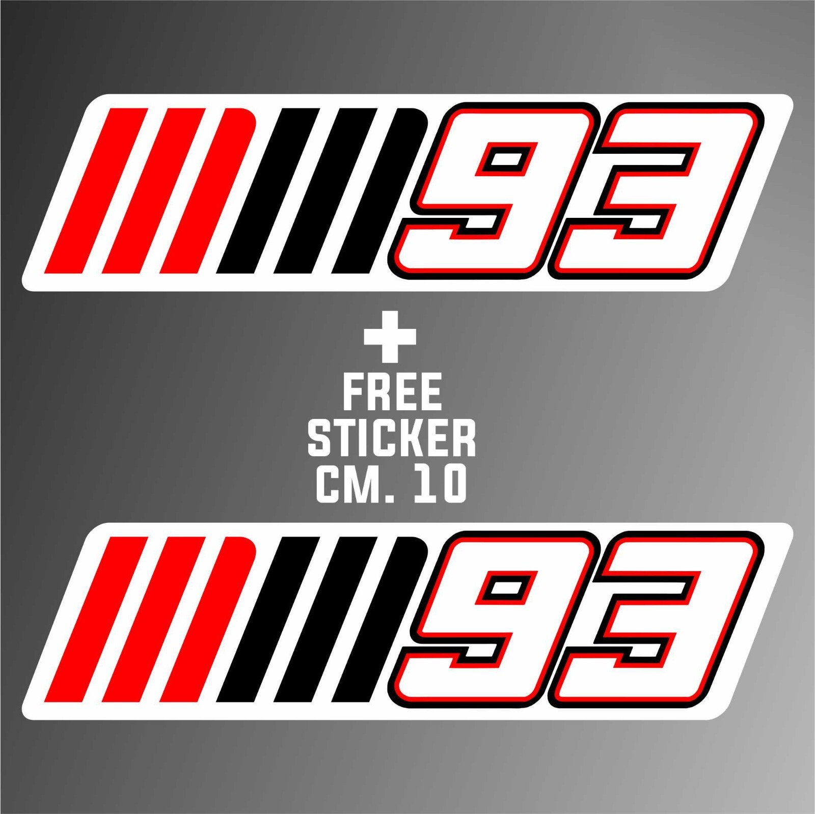 adesivo NUM. 93 marquez moto car aufkleber autocollant + 1 FREE STICKER ...