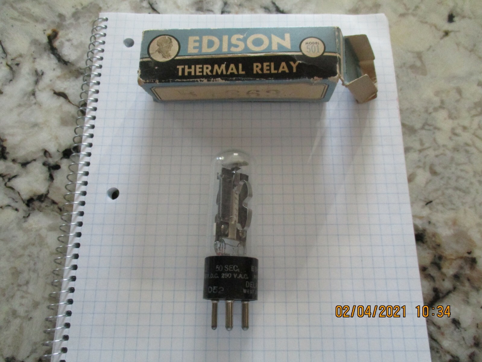 EDISON THERMAL DELAY RELAY TUBE. | eBay