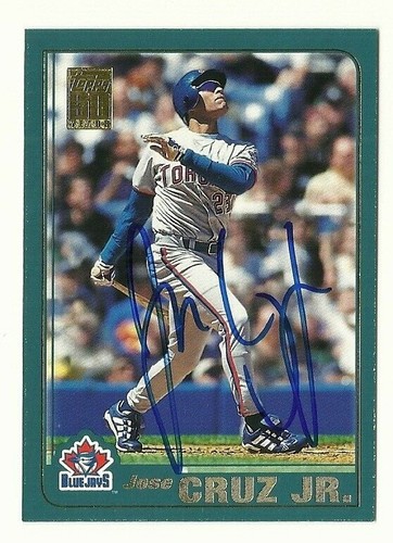 2001 TOPPS JOSE CRUZ JAYS GIANTS MARINERS RAYS AUTOGRAPHED SIGNED ...