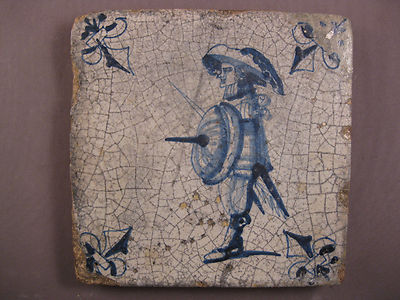 Antique Dutch Tile Soldier with shield 17th - free shipping | eBay