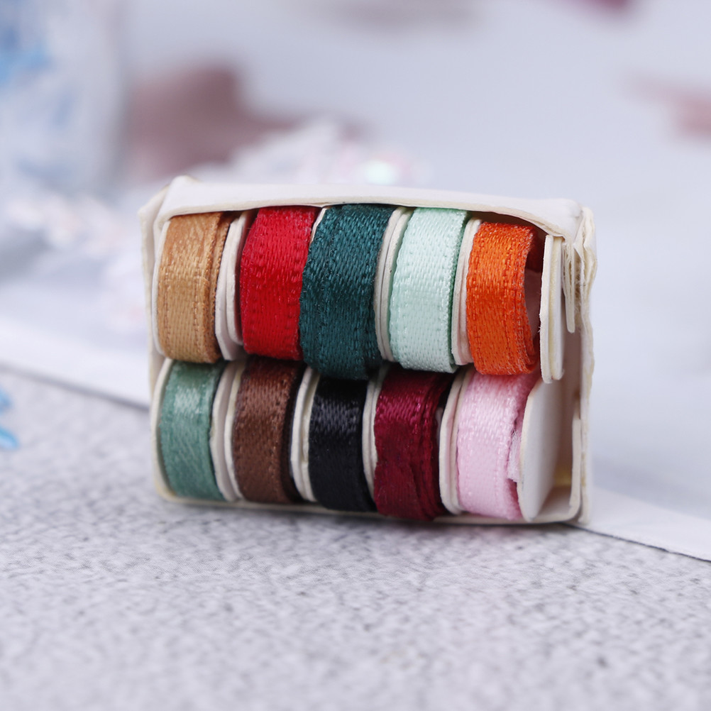 1:12 Dollhouse mini thread box simulation sewing thread model toys for ...