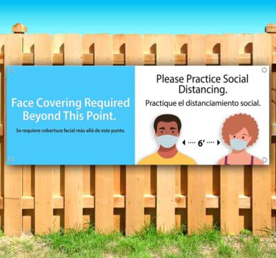 PLEASE PRACTICE SOCIAL DISTANCING Advertising Vinyl Banner Flag Sign ...