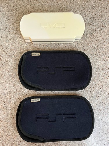 Lot (3) 2 Black Soft PSP OEM Cases 1 White UMD 8 Game Case Storage ...