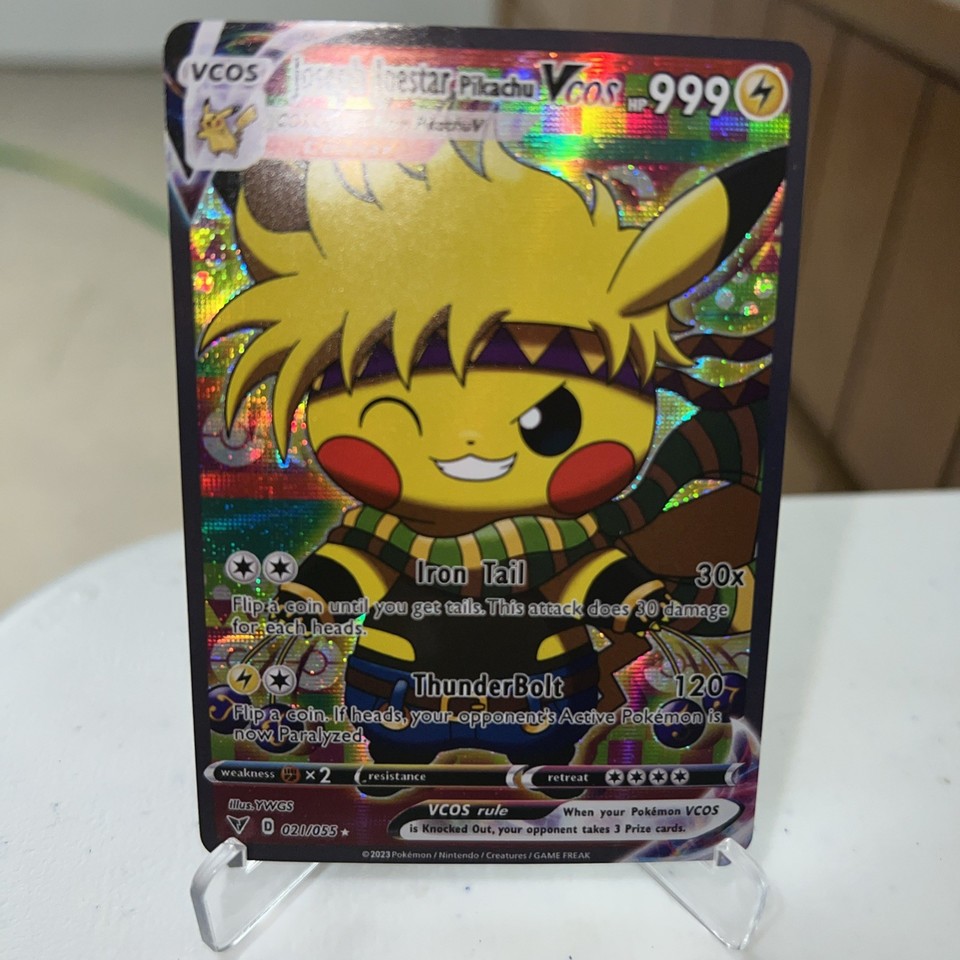 Pokemon TCG Joseph Joestar Poncho Pikachu VCOS Cosplay Custom Full Art ...