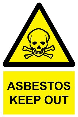 Asbestos Keep Out. Metal Safety Warning Sign, Building Site Hazard ...