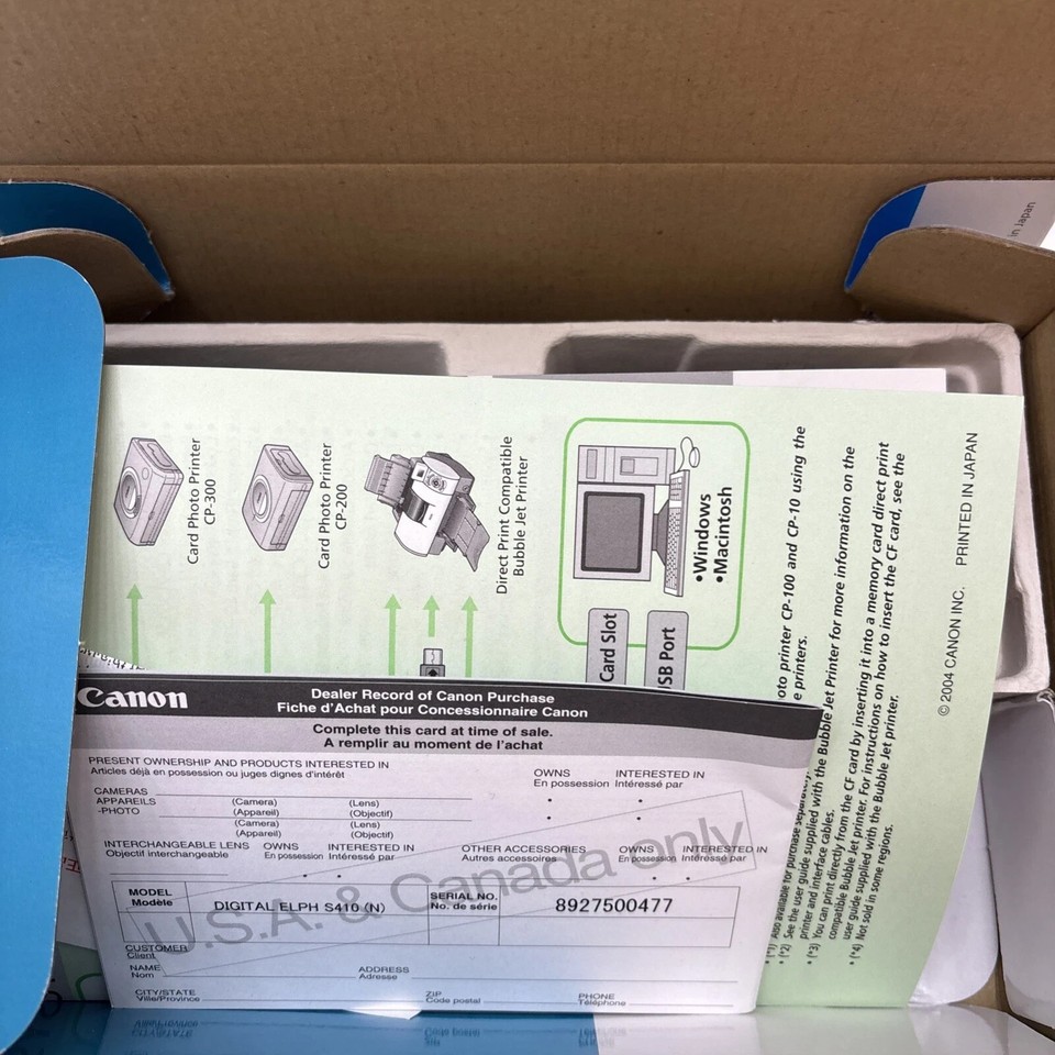Canon PowerShot S410 Digital Camera in Box Tested/Working Read ...
