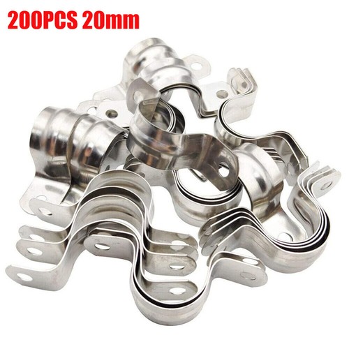 200pcs 20mm Saddle Pipe Tube Clips Bracket P Shape Clamp Plumbing ...
