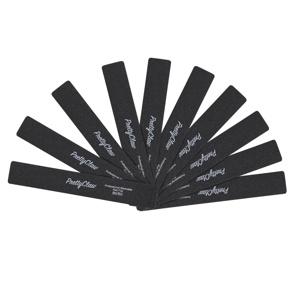 10pc Professional Nail Files Acrylic File Rectangle Black Jumbo File 80 ...