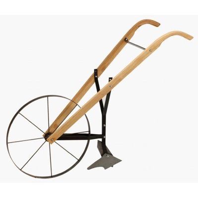 NEW MAXIM MFG BHW-24 24" HI-WHEEL WOODEN HANDLE GARDEN PUSH PLOW ...