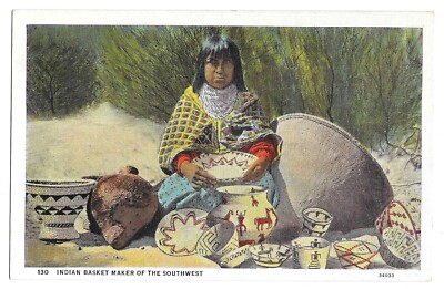 AZ Arizona? old Postcard, Indian Basket Maker of the Southwest | eBay
