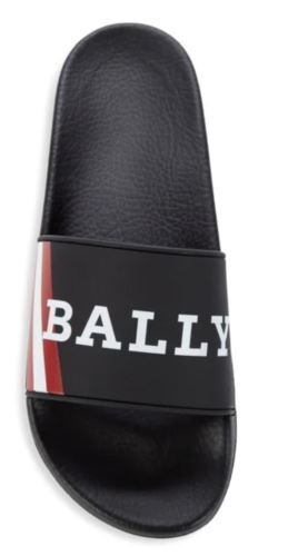 Bally Men's Slide Rubber Black Simon Logo Sandals 10 US 6234034 NIB ...