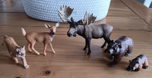 Schleich & Papo Forest Animals Toy Lot - moose, deer, bears & puma | eBay
