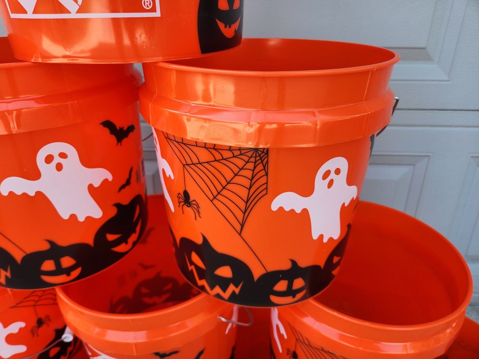 10 Pack Halloween Home Depot Bucket Pale Orange 2 Gallon Tiktok Trick ...